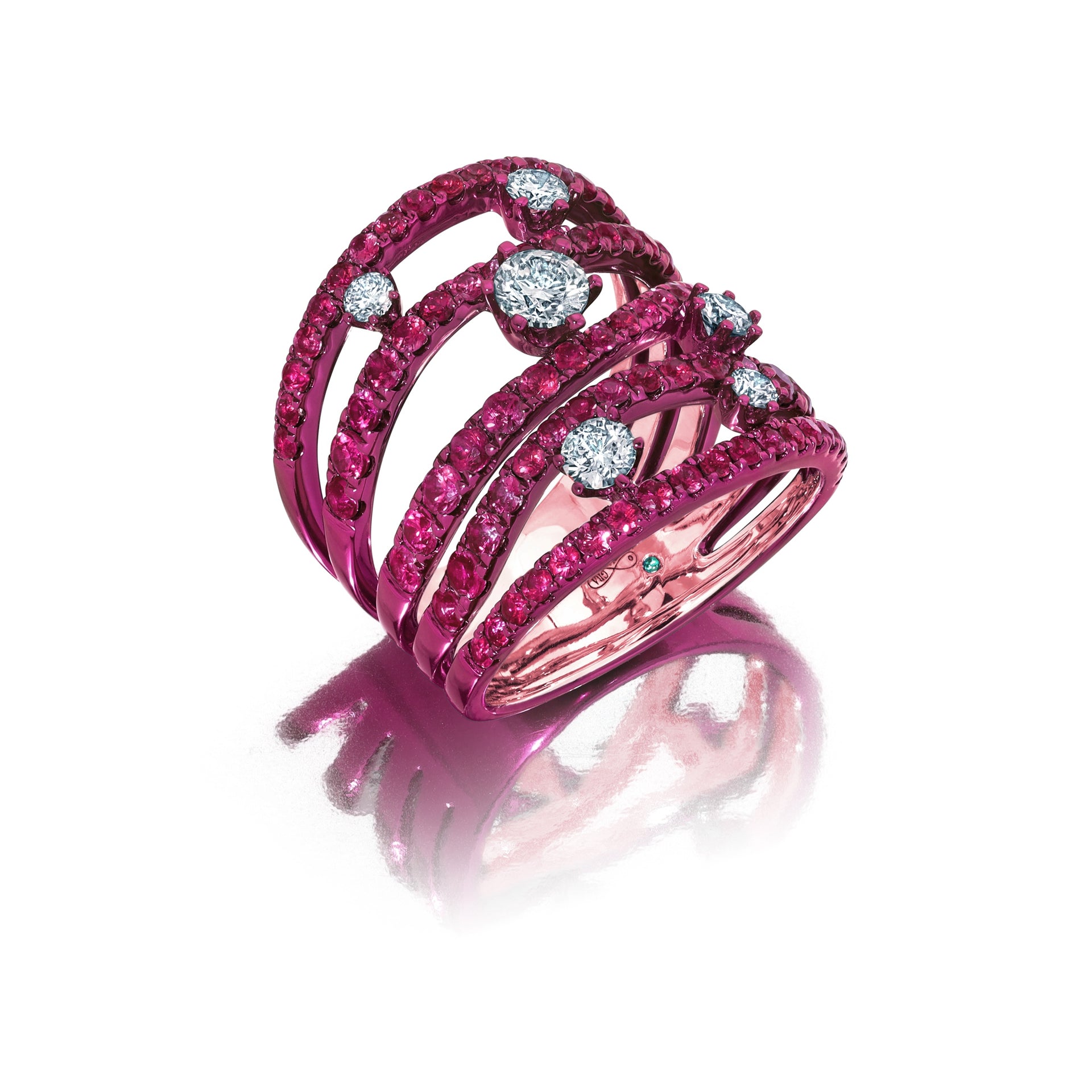 Ruby & Diamond Rio Cage Ring – Graziela